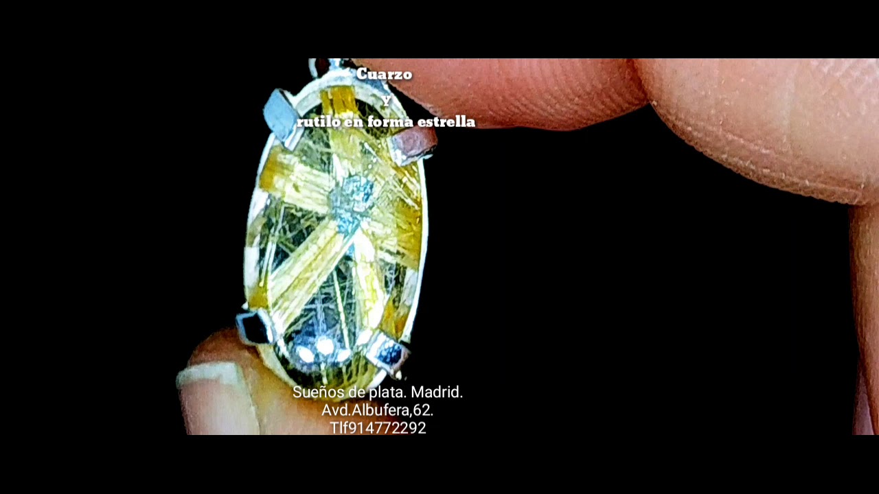 Cuarzo con rutilo en forma de estrella colgante plata piedra preciosa Gema del infinito mineral ...