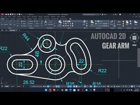 Ex 30 || Gear Arm || autocad 2D || chapter 1 - YouTube