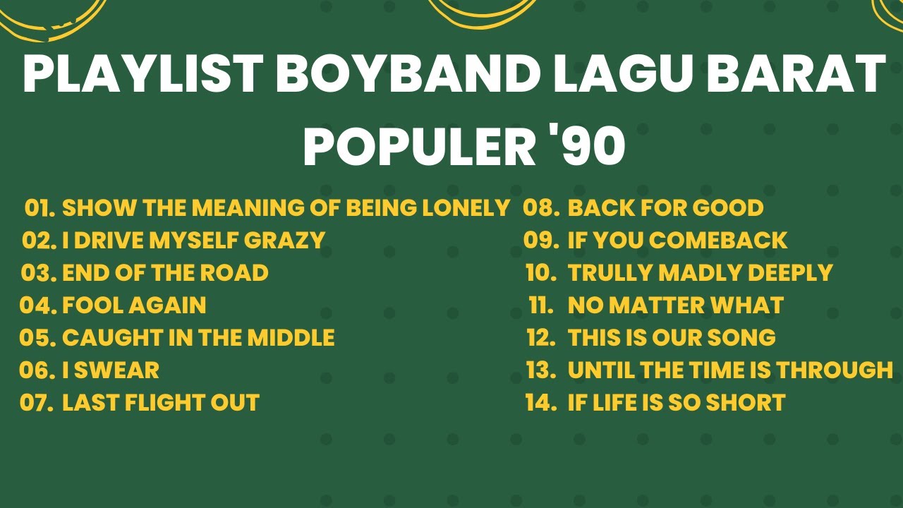 Playlist BOYBAND Lagu Barat Populer Tahun 90'an - YouTube