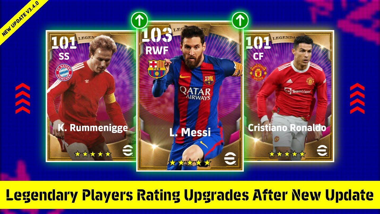Legendary Players Rating Upgrade After New Update V3.4.0 In eFootball ...