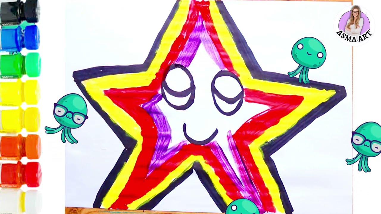 Rainbow Little Star | Drawing Ideas With Basic Shapes for Toddlers #33 ...