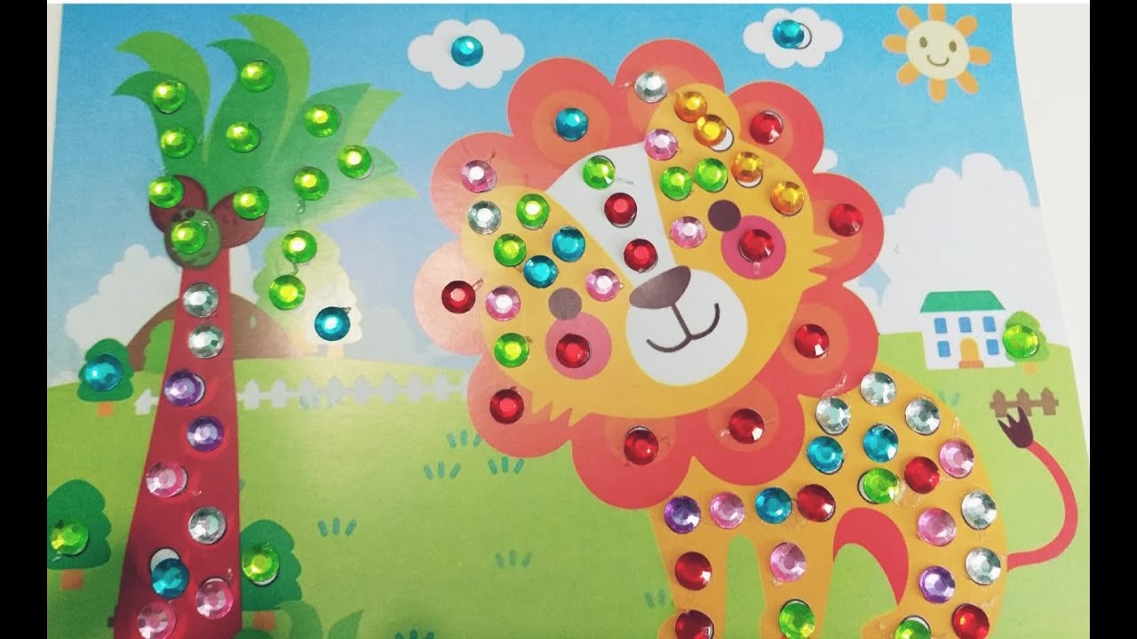 Beautiful Lion Mosaik Manik color - YouTube