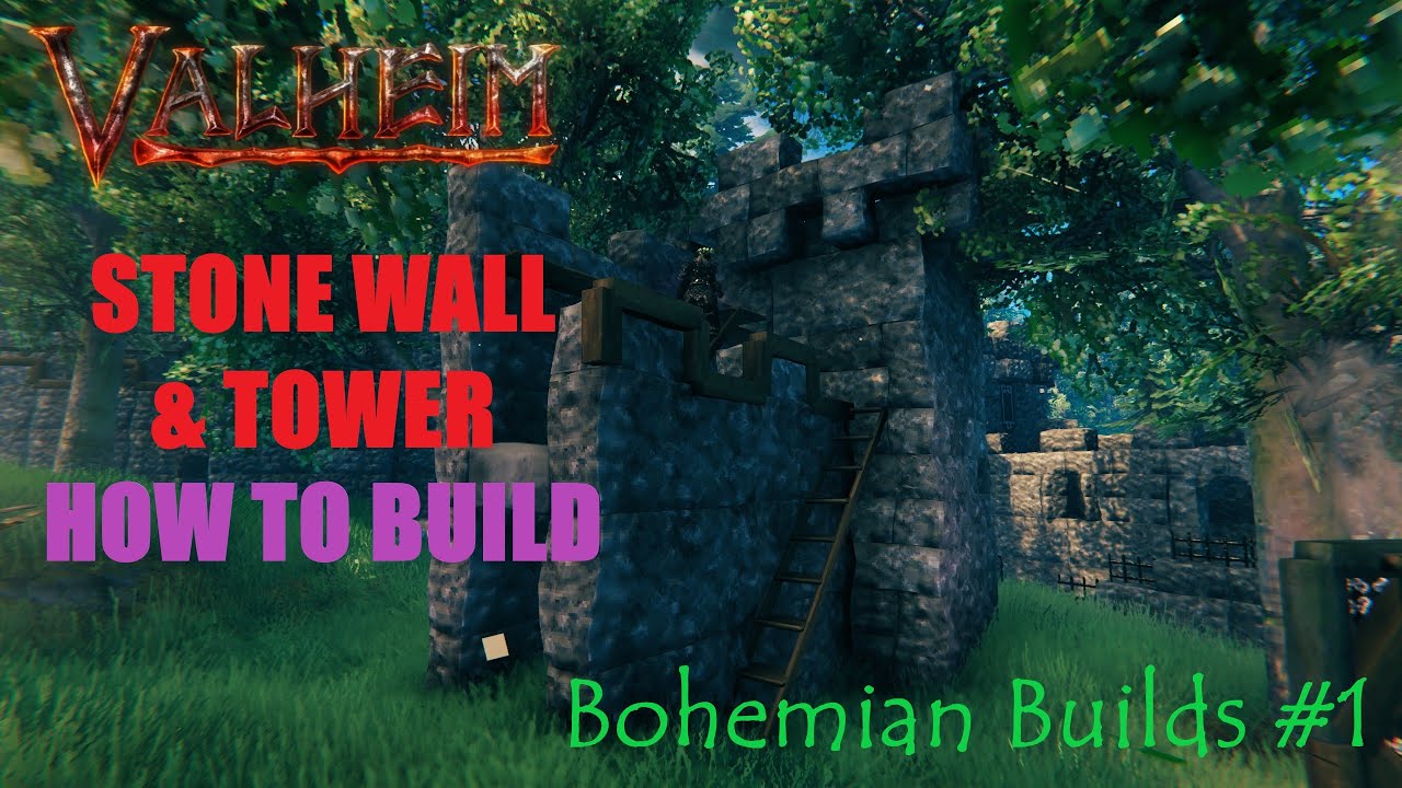 Valheim - Bohemian Builds #1 - Stone Wall & Tower - YouTube