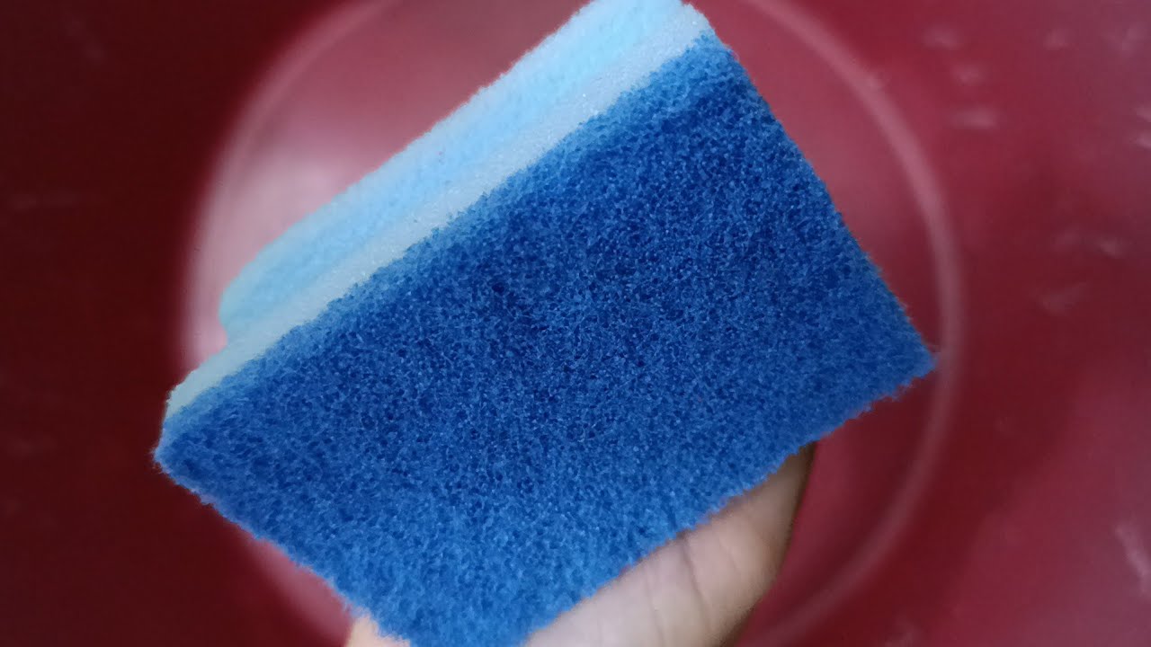 Blue Sponge Dry Ripping | Sponge ASMR - YouTube