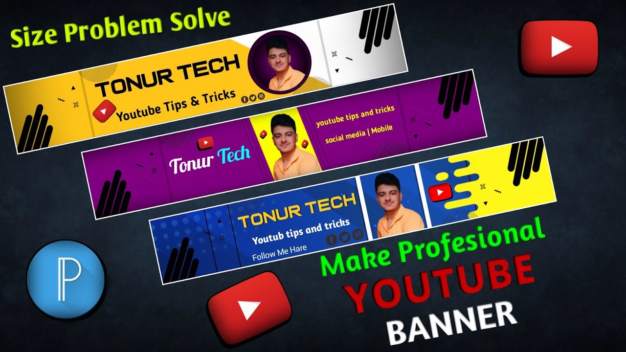 How to make profesional youtube banner on mobile | Youtube channel ...