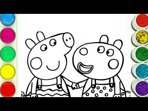 Dibuja y Colorea Peppa Pig & Suzy Ship Amistad 🐷♥️👭🌈 Dibujos Para Niños ...