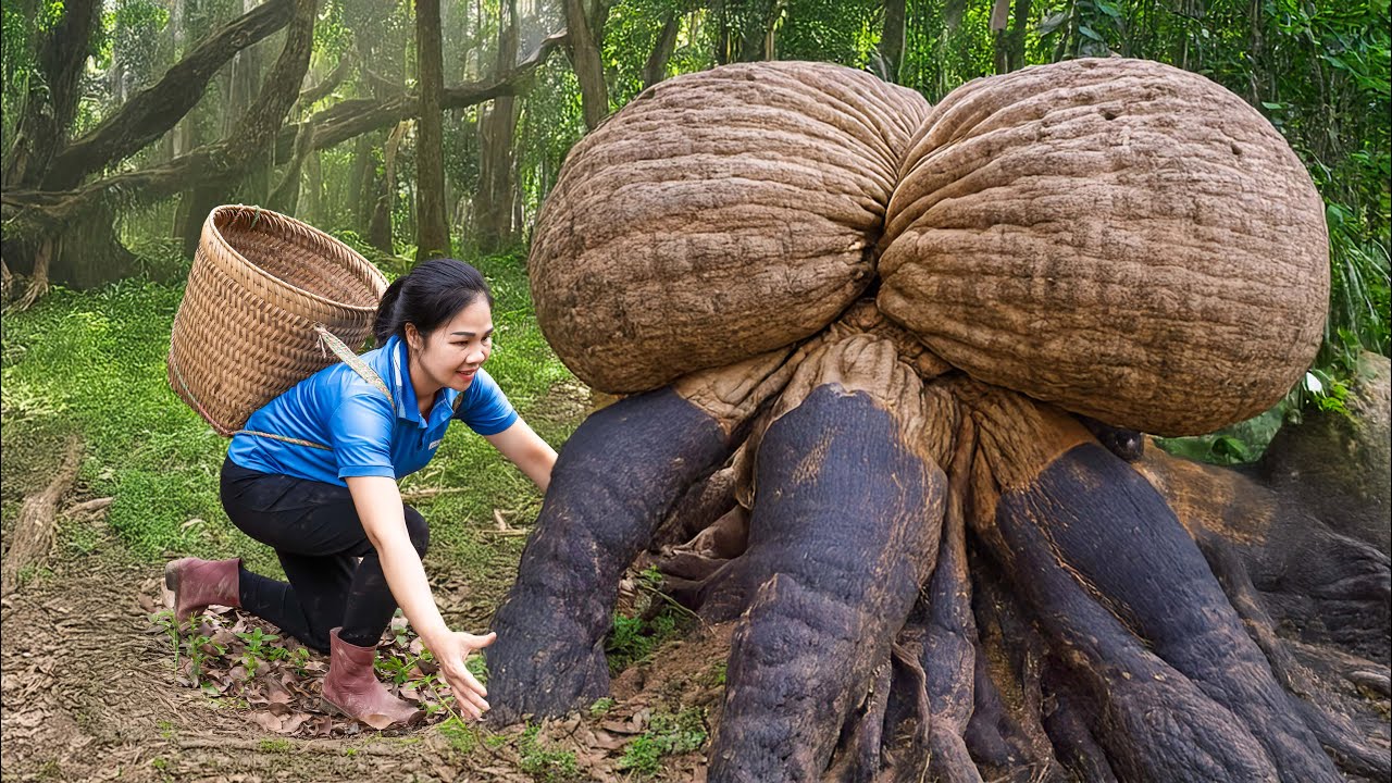 Harvesting Giant Yam Root Thousands of Years Underground | The arduous ...