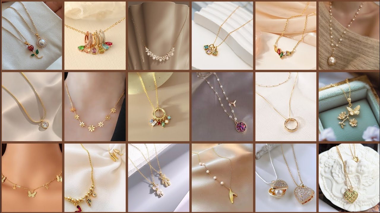 Fabulous cute gold pendant/necklace collection for girls - YouTube