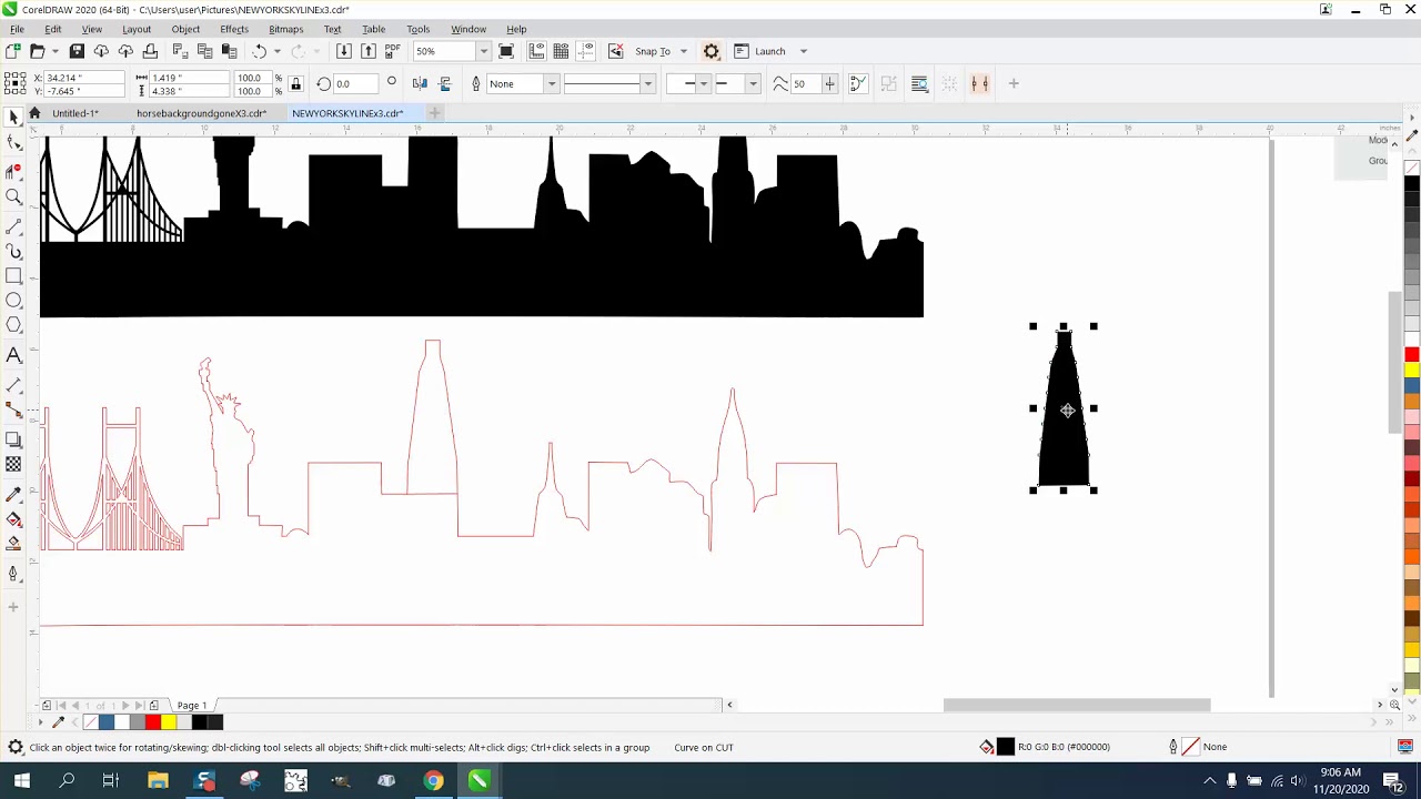 Corel Draw Tips & Tricks Skyline of a city and how to change - YouTube