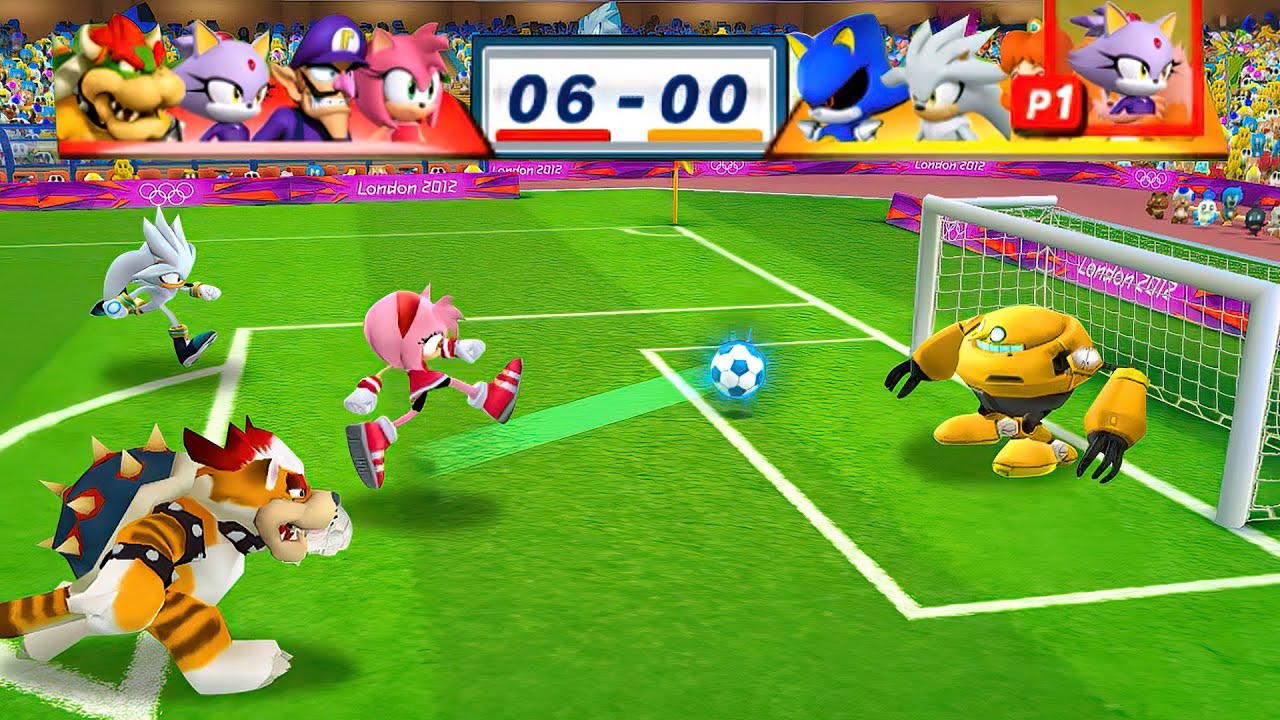 Mario & Sonic at the London 2012 Olympic Games Football Amy, Waluigi ...