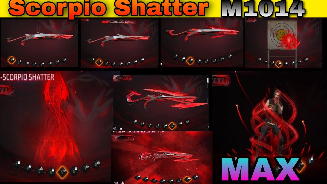 Scorpio Shatter M1014 Skin FULL MAX 🤡 free fire video || #m1014 FREE ...