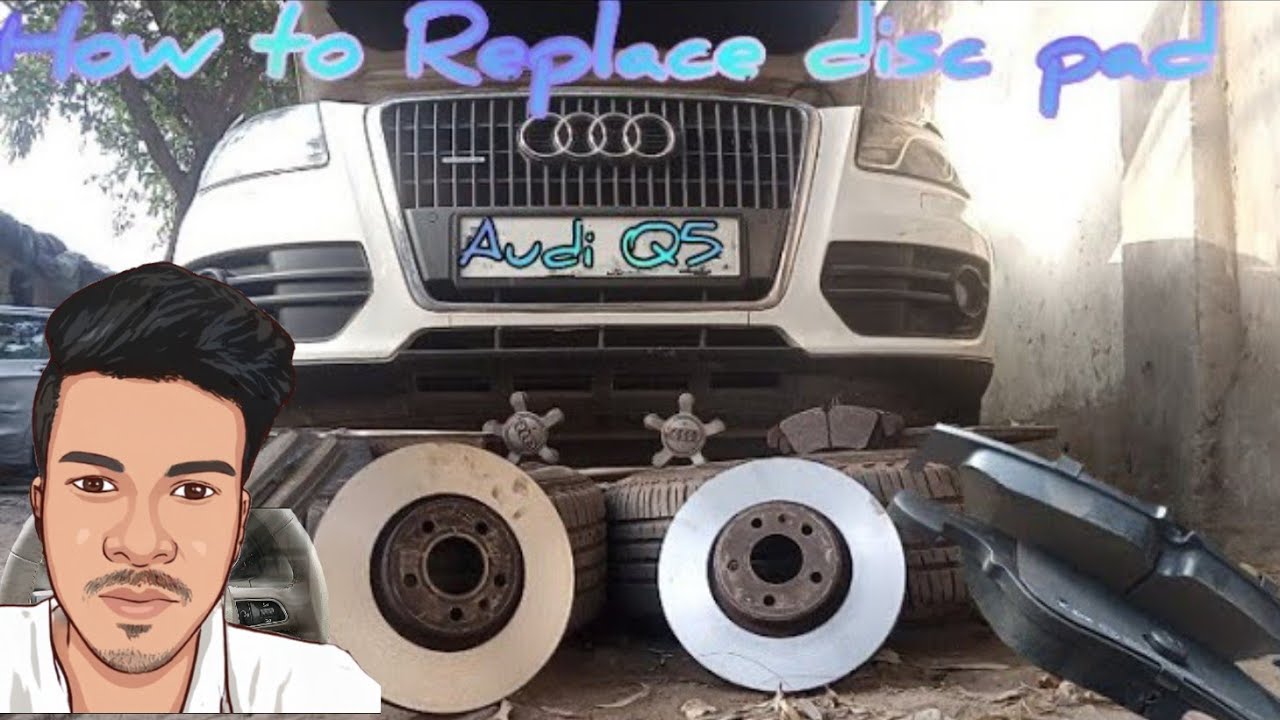 How to replace your brake pads And rotor disc refacing Audi Q5 A4 A5 ...