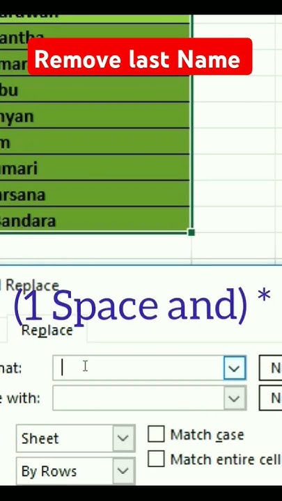 How to remove last name in Excel #excel #excelshortcuts#shorts #ytshorts #trendingshorts # ...