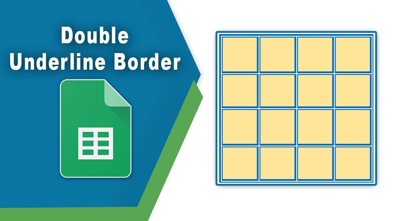 How to add a double underlined border to Google Spreadsheets - YouTube