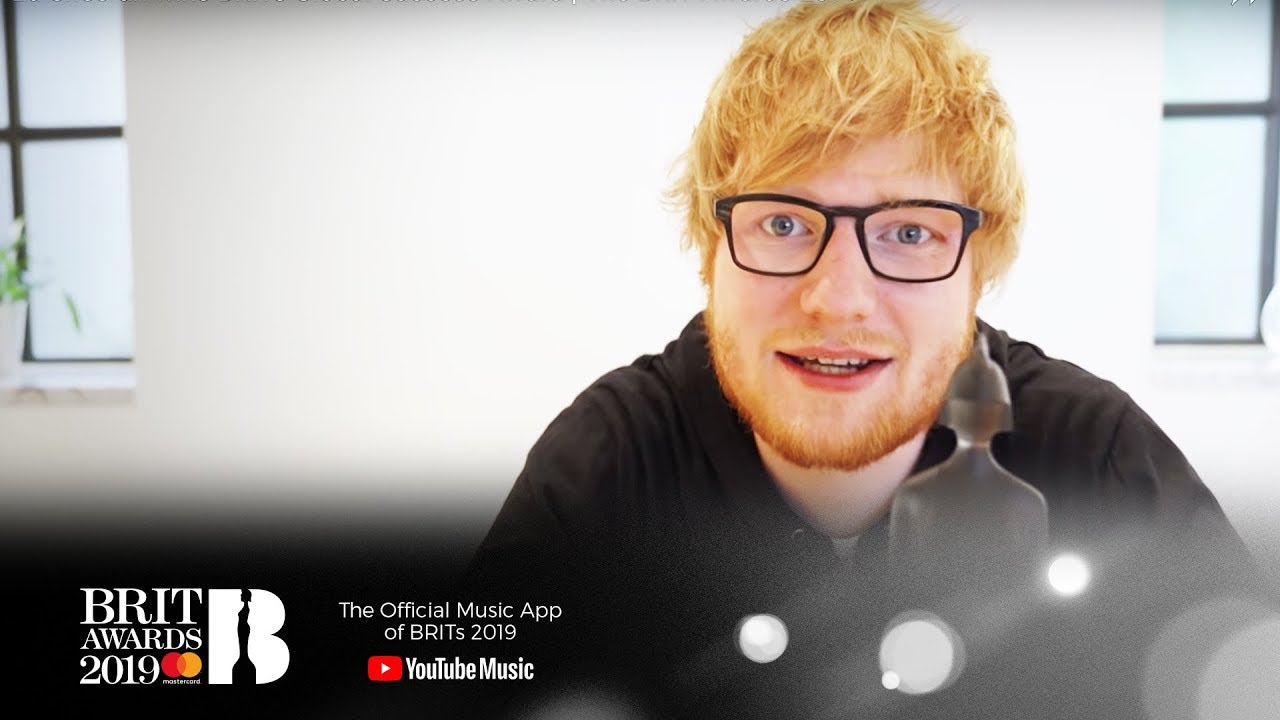 Ed Sheeran wins BRITs Global Success Award | The BRIT Awards 2019 - YouTube