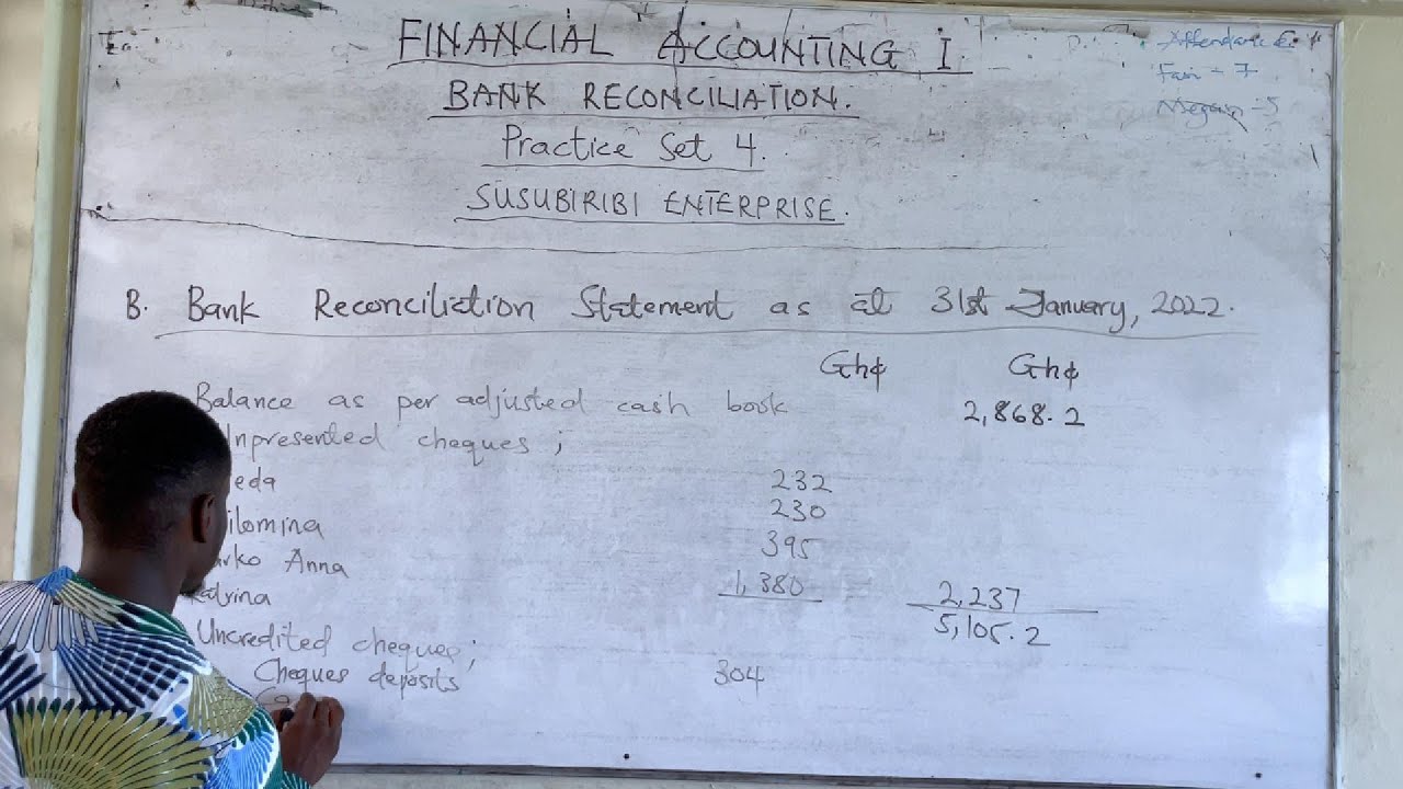 FINANCIAL ACCOUNTING - BANK RECONCILIATION (PRACTICE SET 4 QUESTION 1 ...