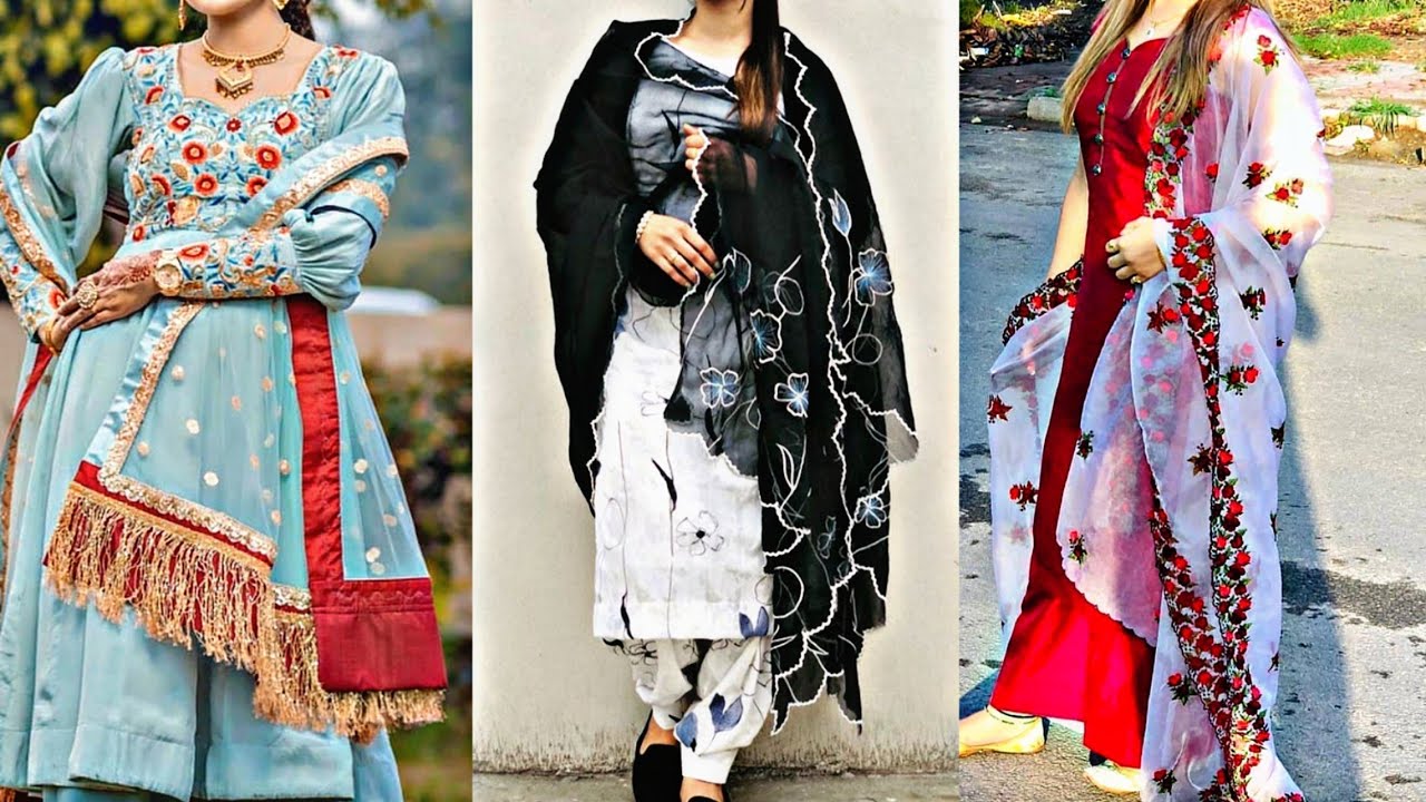 Latest Dupatta Lace Design Idea - YouTube