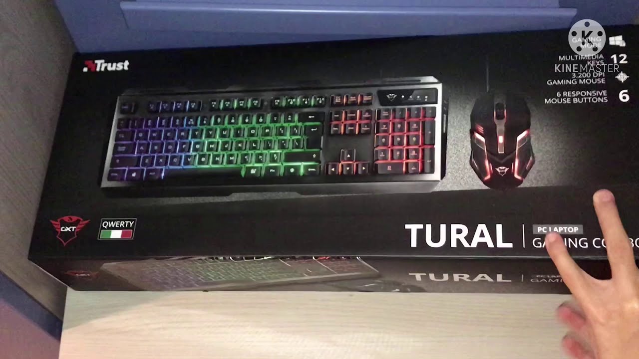 Umboxing tastiera+mouse Trust GXT 845 Tural combo - YouTube