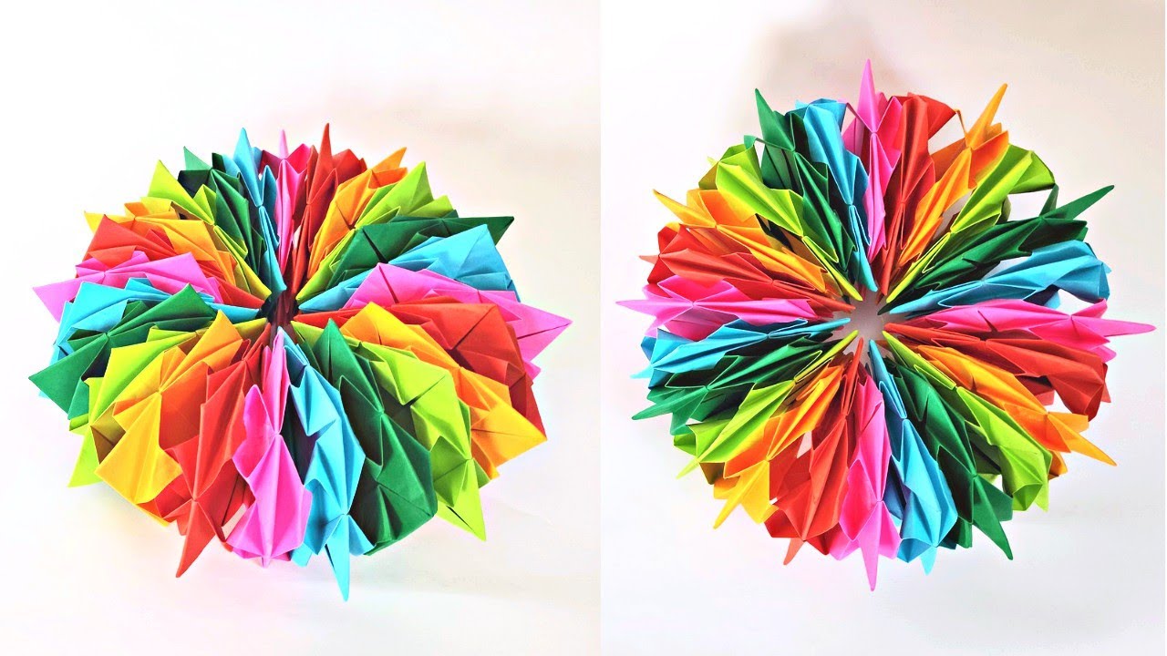 Origami FIREWORKS - ANTISTRESS | How to make a paper fireworks - YouTube