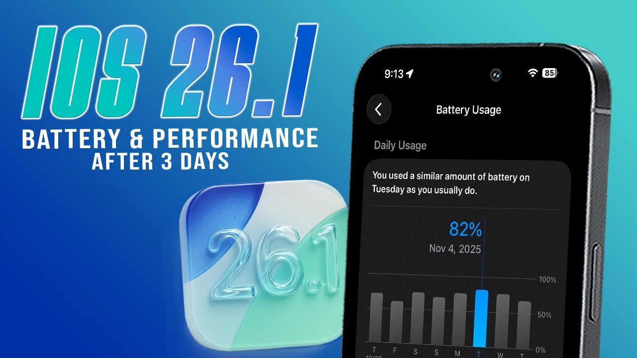 iOS 26.1 Battery Life, Performance (After 3 Days) - YouTube