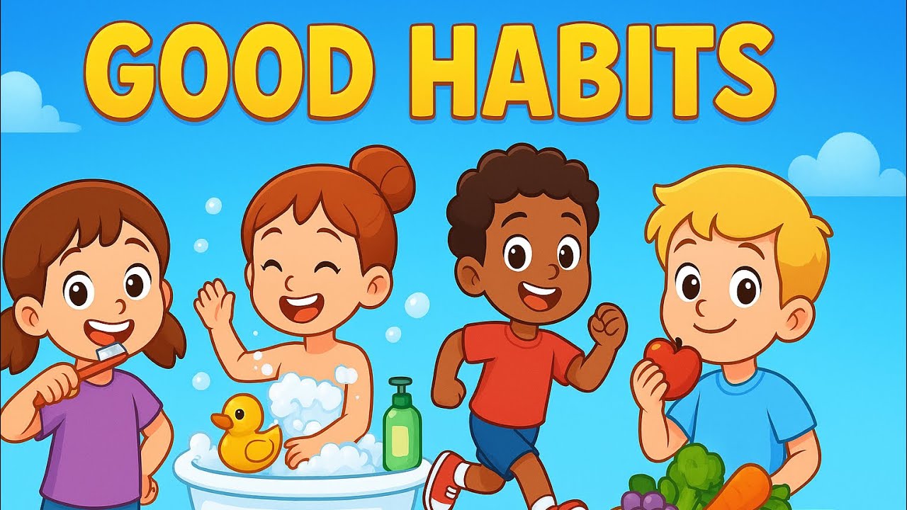 GOOD HABITS 🍎🍌🧑NURSERY RHYMES AND KIDS SONGS @HDJkids channel 77 - YouTube