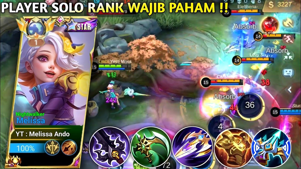 CARA MENENTUKAN BUILD MELISSA SAAT MELAWAN MUSUH YANG O.P MELISSA BEST ...