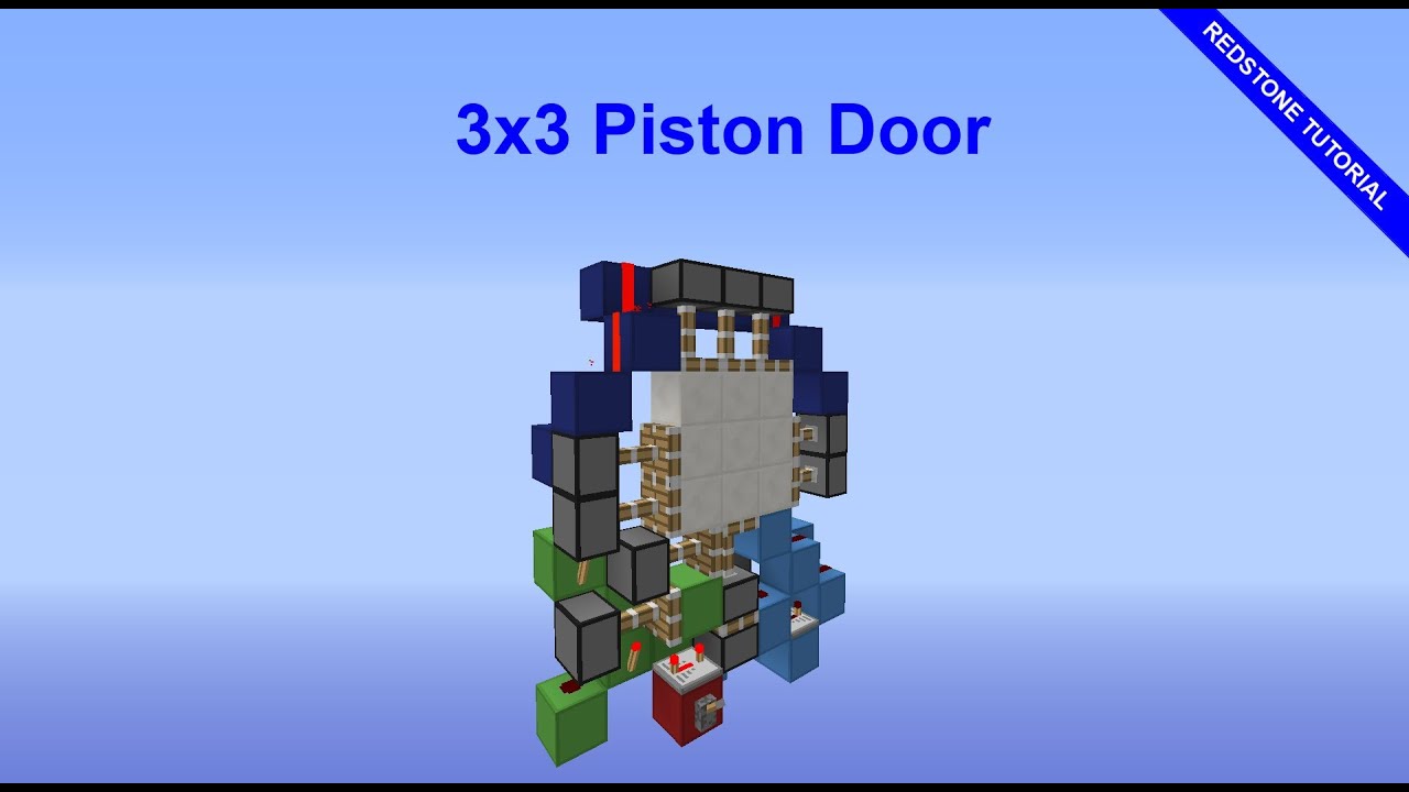 Seamless 3x3 Piston Door | Only 2-Wide! | 1.13 | Redstone Tutorial ...