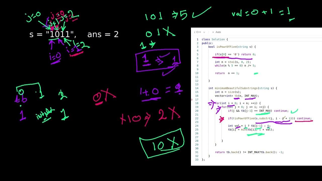 [Eng] Leetcode Biweekly Contest 108 | 2767 Partition String Into ...