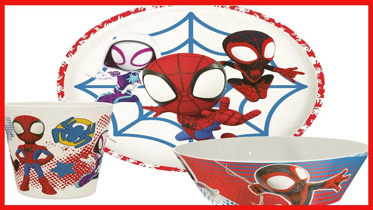 Zak Designs Marvel Spider-Man Dinnerware Set for Kids Includes 8" Plate ...