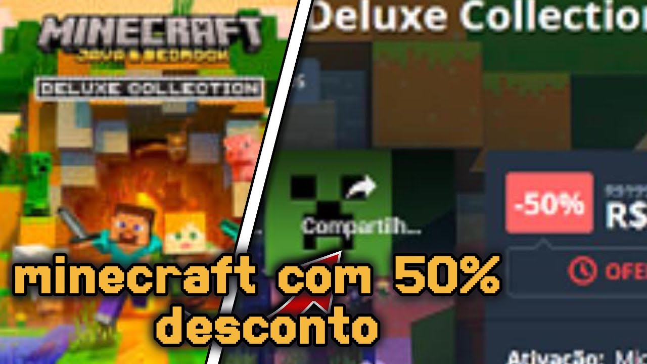 Como comprar minecraft com 50% desconto minecraft 15 anos - YouTube