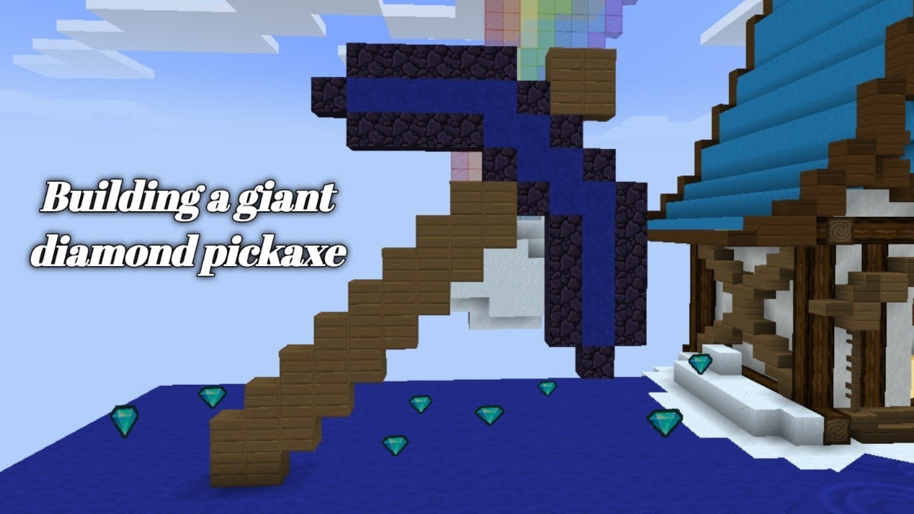 Buliding a GIANT DIAMOND PICKAXE| in BED WARS| and PRIVATE PARTYS ...