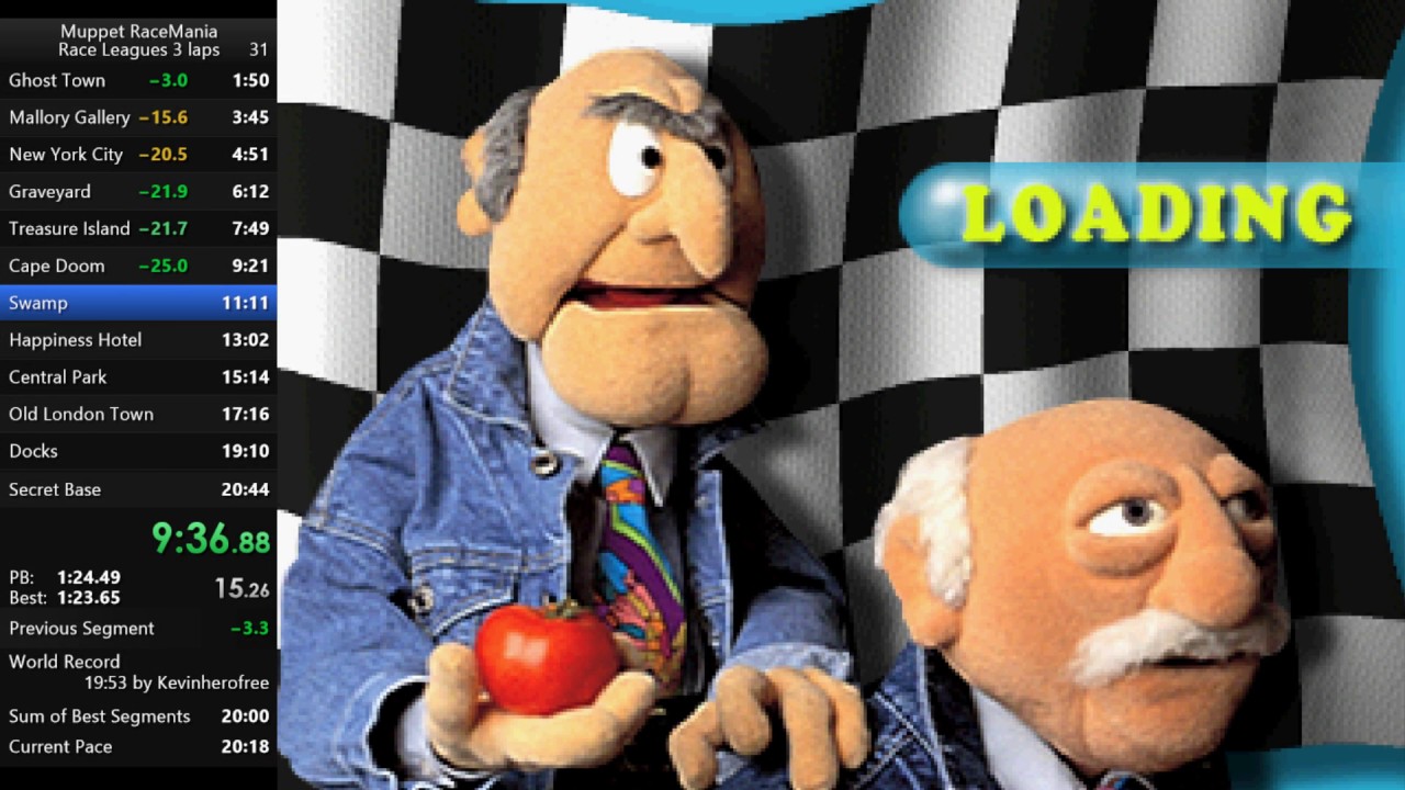 Muppet RaceMania Race League 3 Laps Speedrun in 20:24 - YouTube