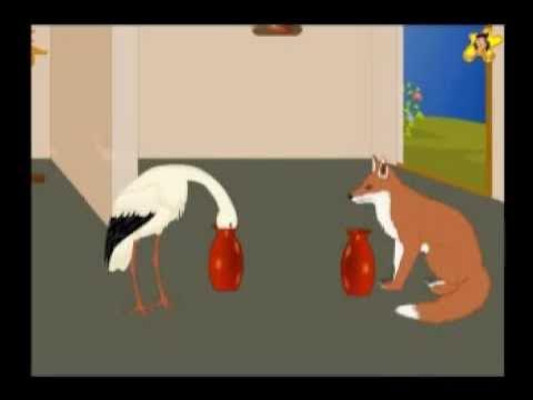 The fox and the stork - Small stories for kids video - Aesops fables ...