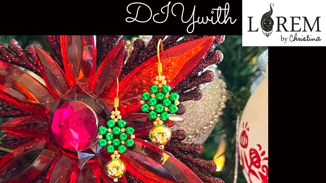 Simple Beaded Earrings Tutorial | Easy Beaded Earrings | Christmas ...