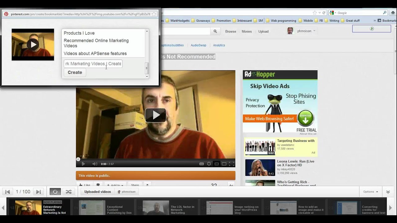 How to pin a YouTube video on Pinterest - YouTube