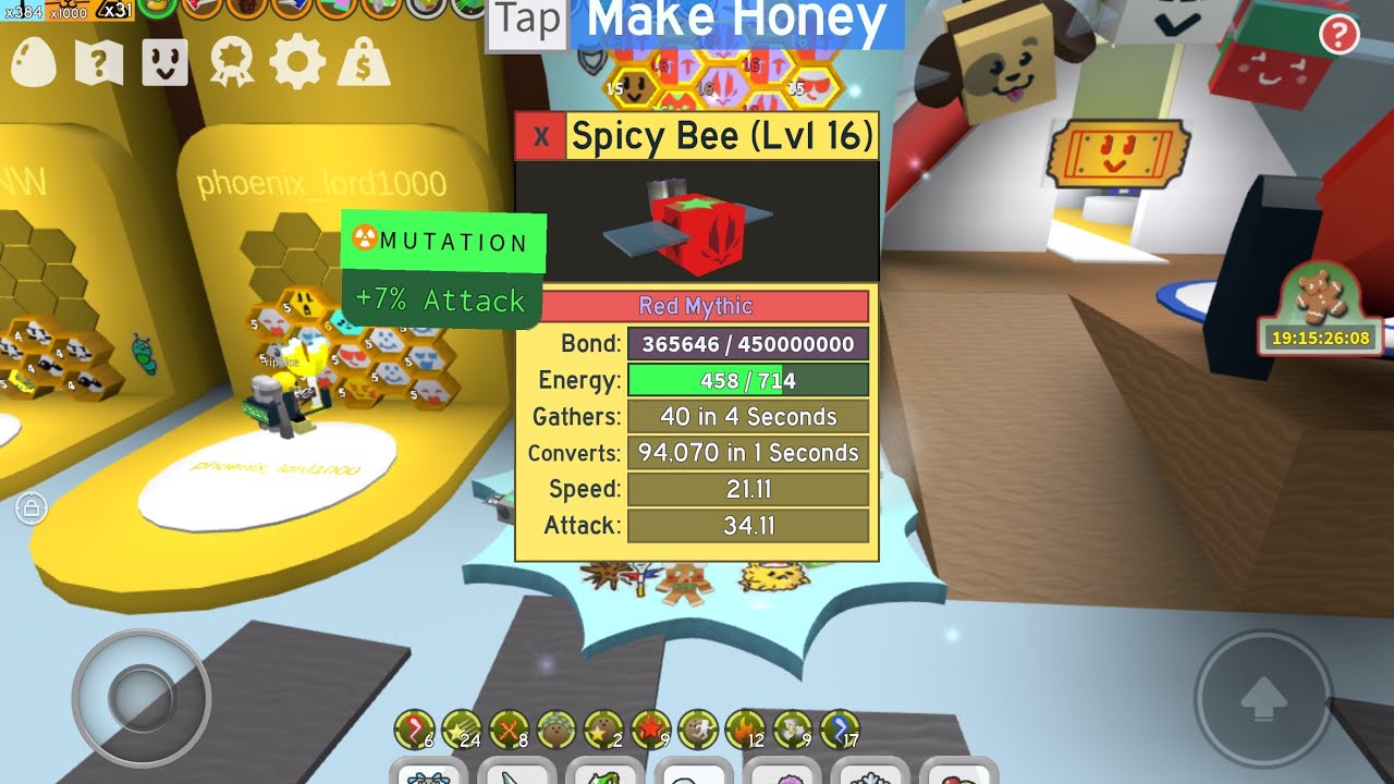 Getting a gifted spicy bee in bee swarm simulator - YouTube