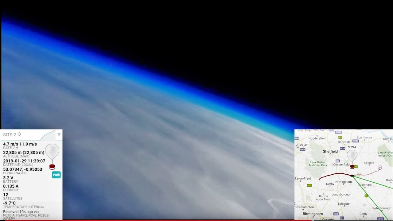 LIVE SPACE FLIGHT - real-time video from a camera flying to the edge of ...
