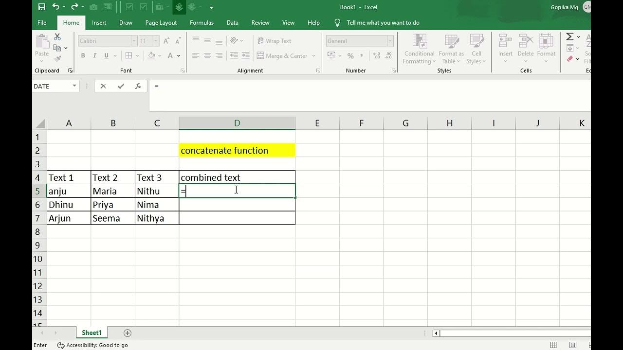 ms excel concatenate function#msoffice #excel #microsoftexcel #exceltips #exceltricks - YouTube