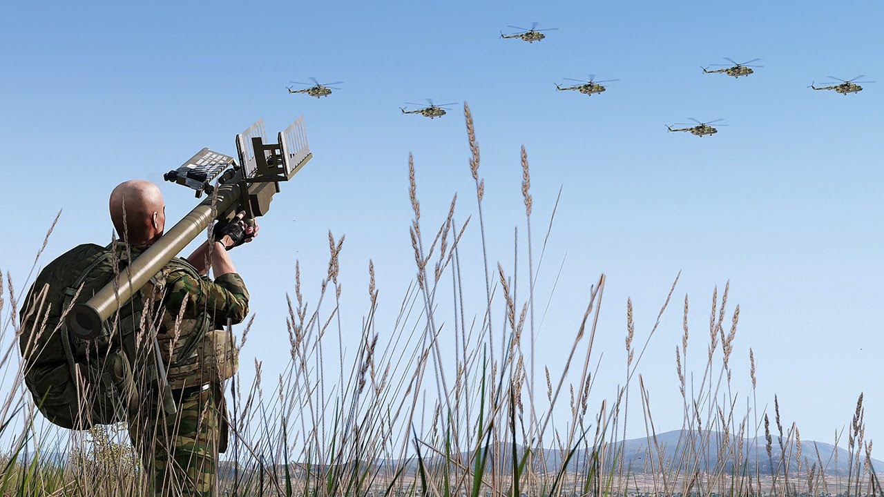 Stinger Missile hits Attack Helicopters l Realistic Military Simulation ...