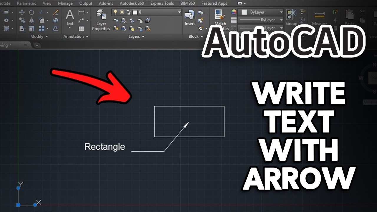 How to Write Text with Arrow in Autocad - YouTube