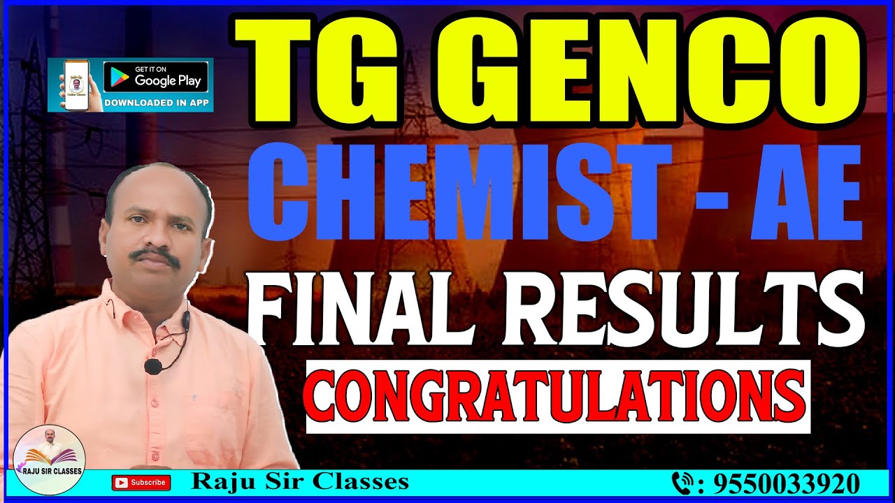 TG GENCO 1: 1 CHEMIST AND AE SELECTION LIST CONGRATULATIONS - YouTube