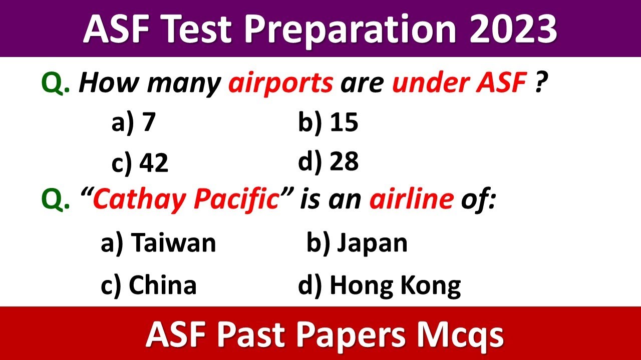 ASF Test Preparation 2023 | ASF Written Test Preparation | ASF ...