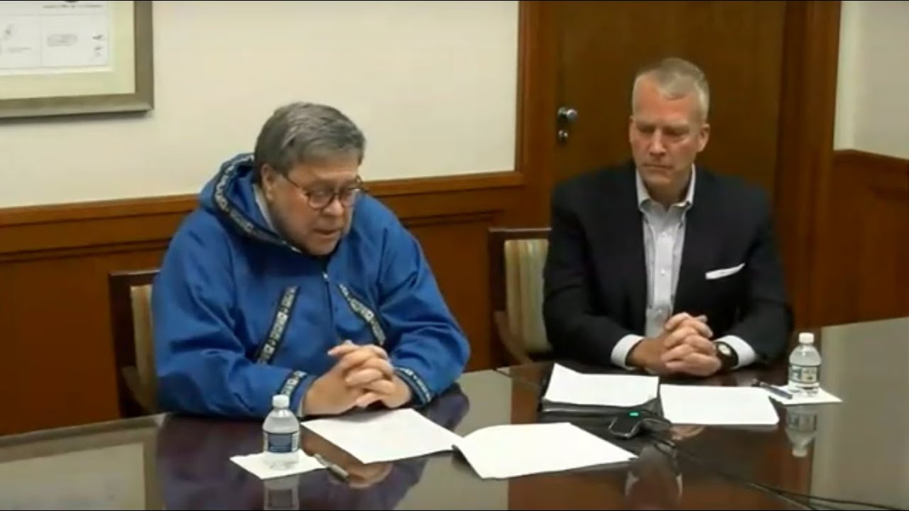 A.G. William P. Barr Gives Remarks Through Video Conference to the ...