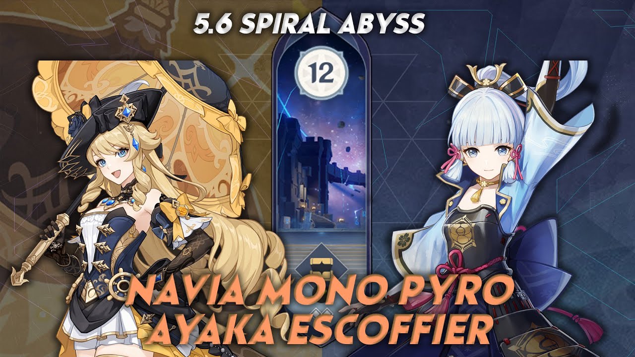 C0 Navia Mono Pyro dan C1 Ayaka Escoffier | Genshin Impact | Spiral ...
