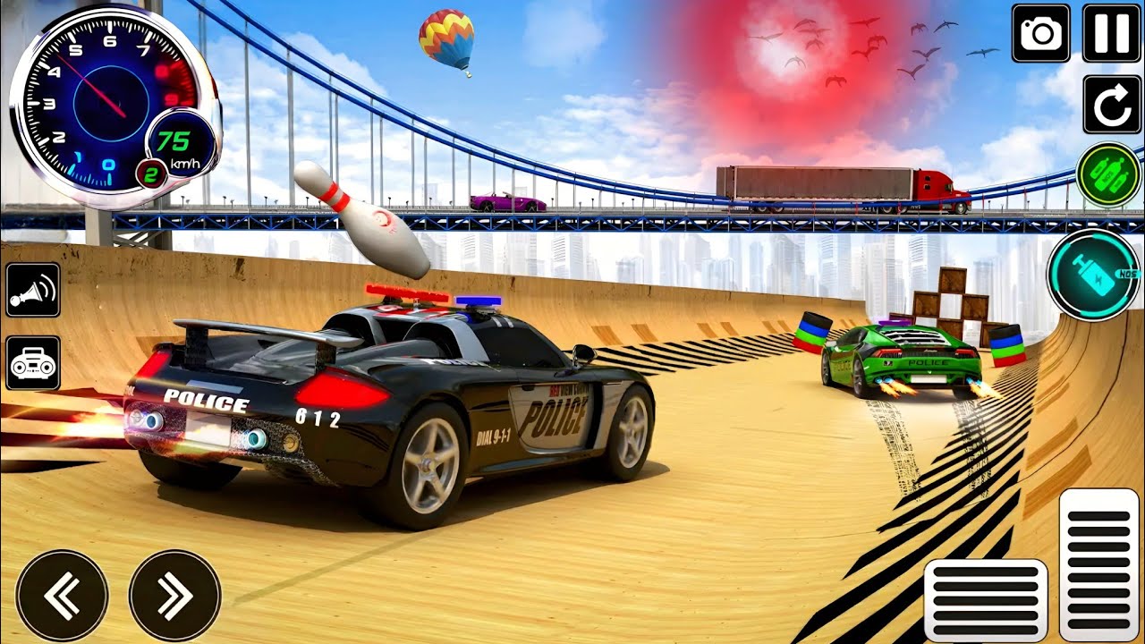 Police Cop Car Stunt - Mega Ramp Car Driving Simulator 3D - Android ...