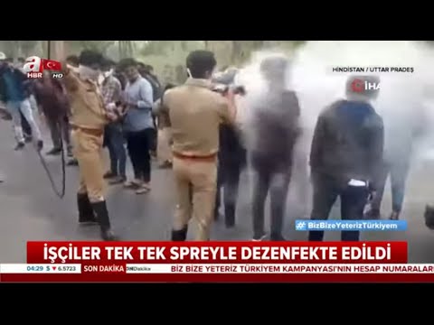 Hindistan'da Koronavirüse Spreyli Önlem! / A Haber | A Haber