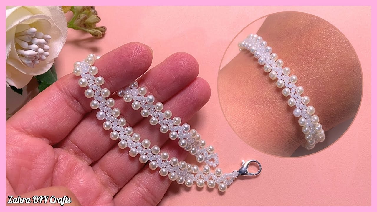 Pearl Beaded Bracelet | Easy Beading Tutorial | How to Make Beaded Bracelet | DIY Beaded Jewelry ...