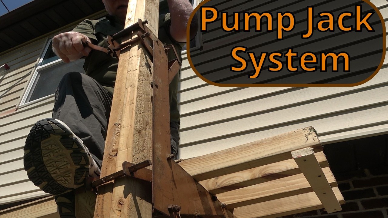 DIY Wooden Pole Pump Jack System - YouTube