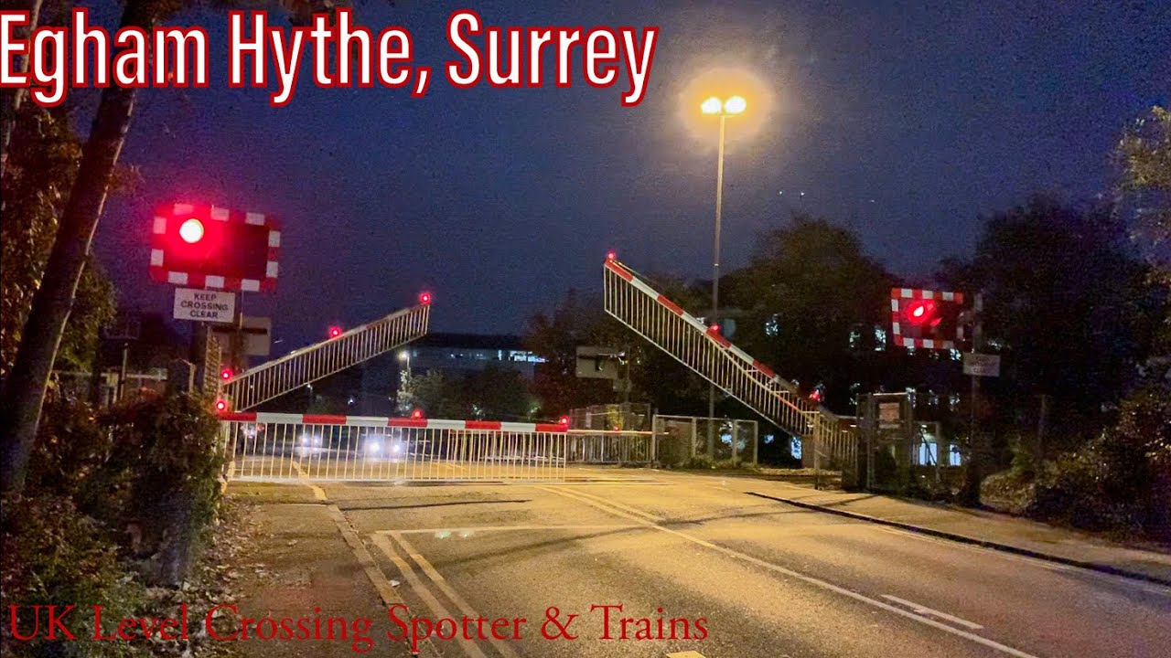 Egham Hythe Level Crossing, Surrey - YouTube