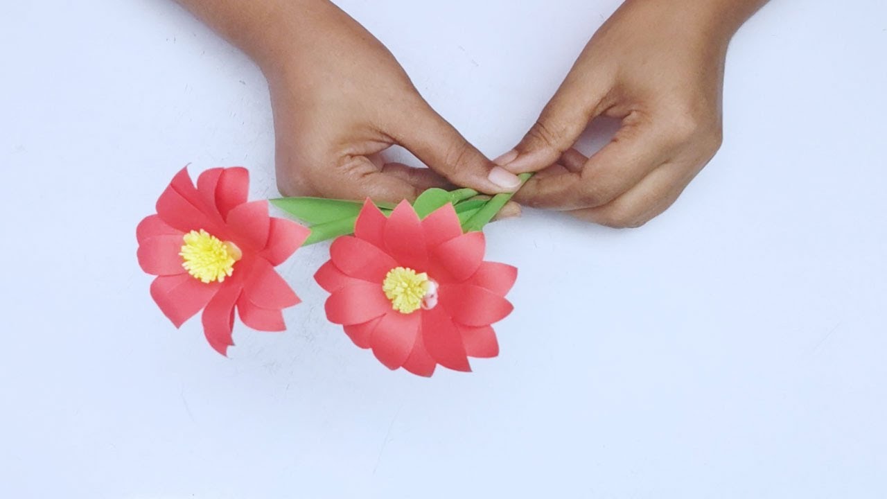 Easy Beautiful Paper Flower || Paper Tulip Flower - YouTube